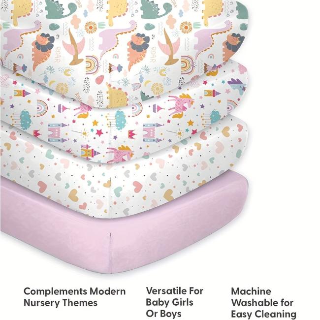 Durable crib sheet showing quality stitching and fabric