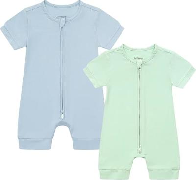 China Skin Friendly Customizable Bamboo Zipper Romper Bamboo Baby Clothes for sale