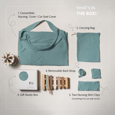 Cina 5 in 1 Muslin Nursing Cover per l' allattamento al seno & Baby Car Seat Cover in vendita
