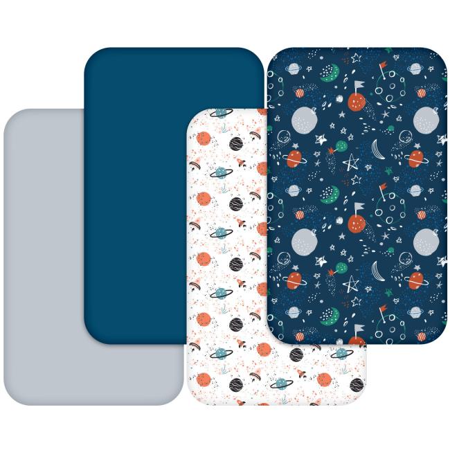 Set of four bassinet sheets folded together