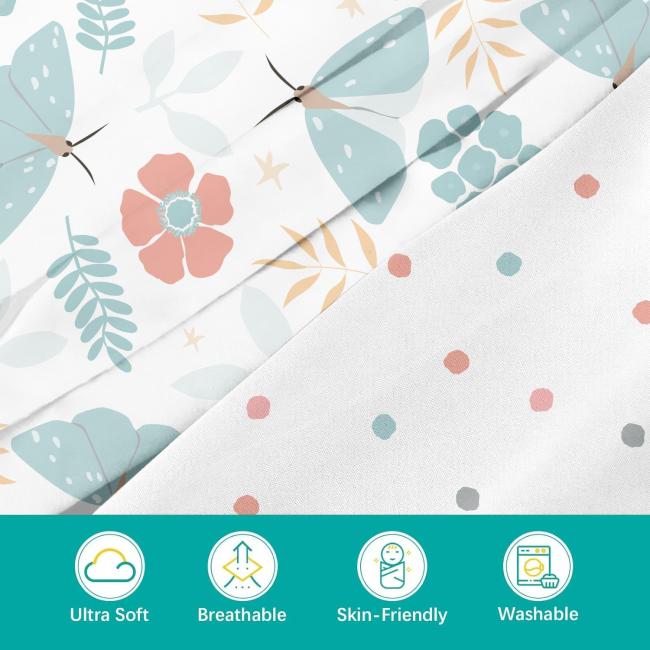 Soft fabric bassinet sheet with elastic bands for secure fit