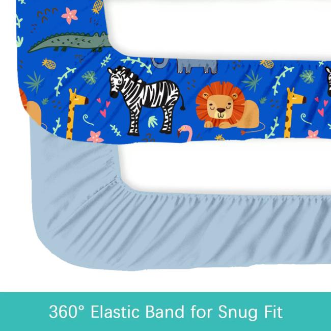 Bassinet sheet with stylish pattern in nursery setting