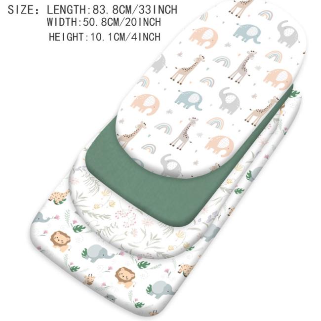 Bassinet sheet set packaged as a baby gift