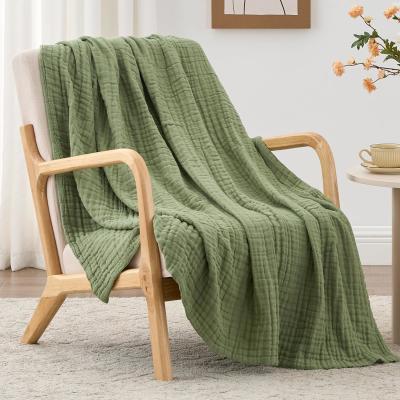 Cina Coperta in garza a strati traspirante verde oliva con stile bohémien in vendita