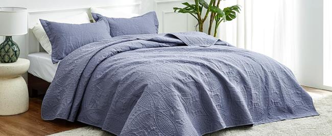 Close-up of microfiber quilt texture