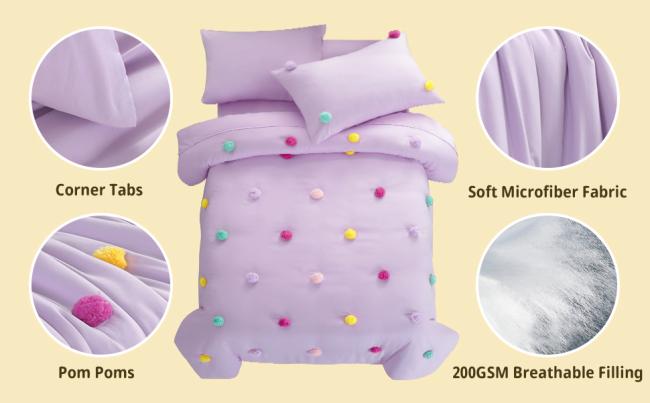 Soft microfiber fabric texture of the bedding set