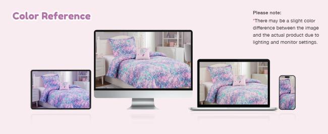 Complete mermaid bedding set beautifully arranged on a bed