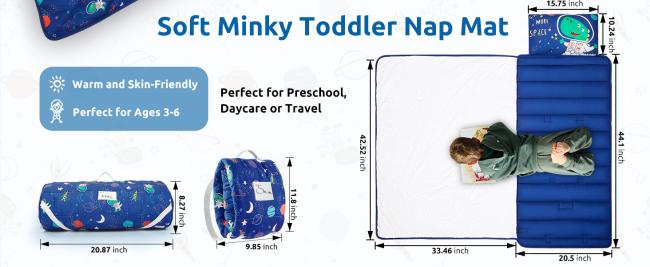 Toddler using nap mat in preschool setting