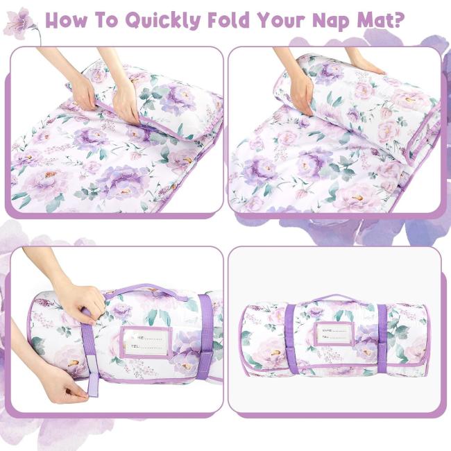 Rolled up mat with carrying handle