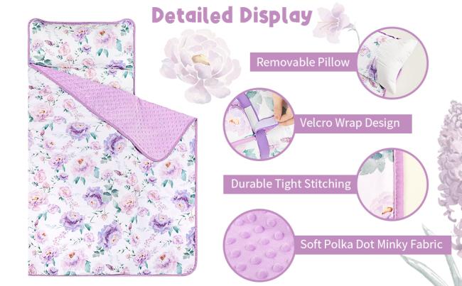 Rolled up nap mat with carry handle
