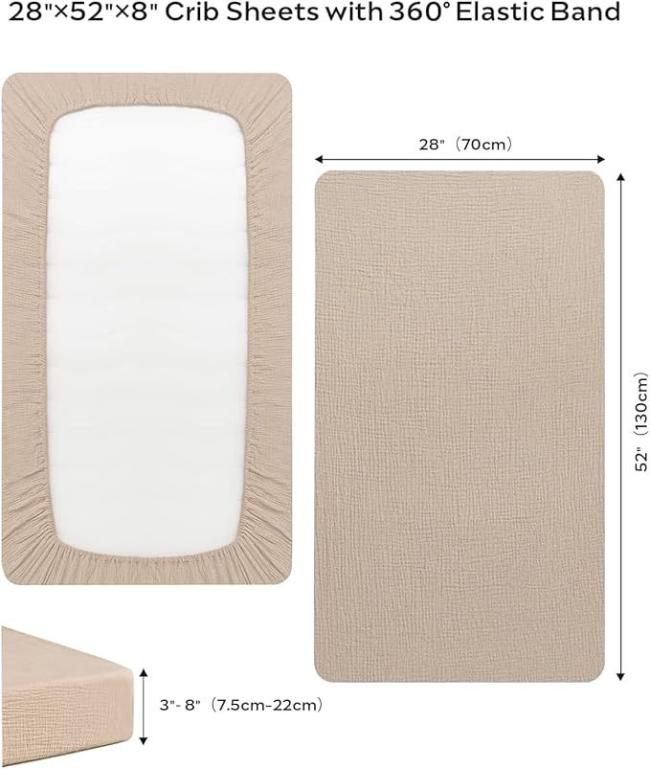 Bassinet sheet fitted securely on a crib mattress