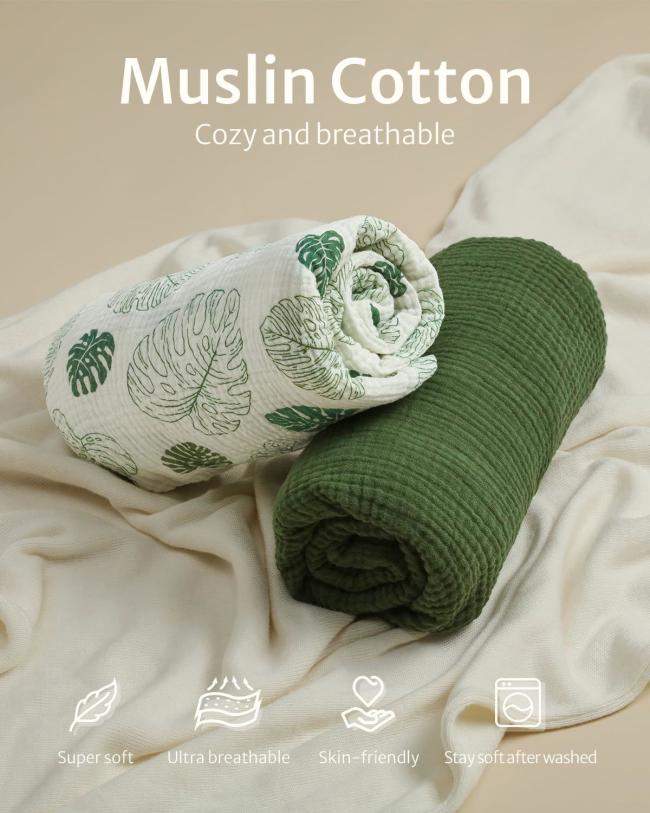 Close-up of soft muslin cotton fabric texture
