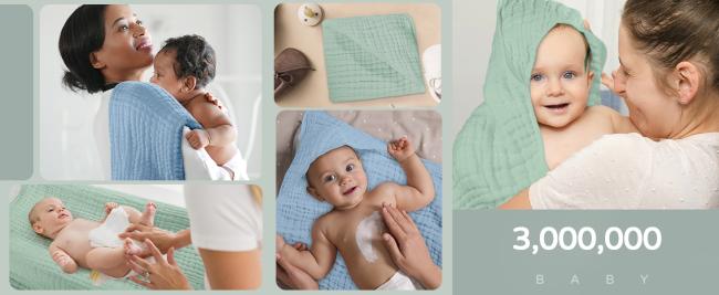 Beautifully packaged baby towel set ready for gifting