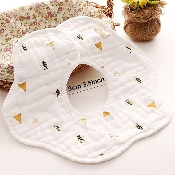 Close-up of one bib's fruit print design