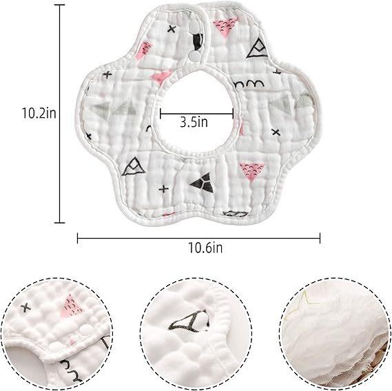 Quality 6-Piece Absorbent Muslin Bibs Skin Friendly Multiple Colors For Easy Washing for sale