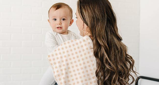 Large burp cloth providing full shoulder coverage