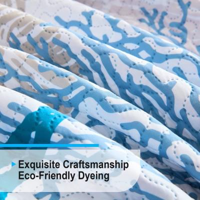 中国 コースタル フル クイーン リバーシブル マイクロファイバー キルトセット（シャム2つ付き） 販売のため