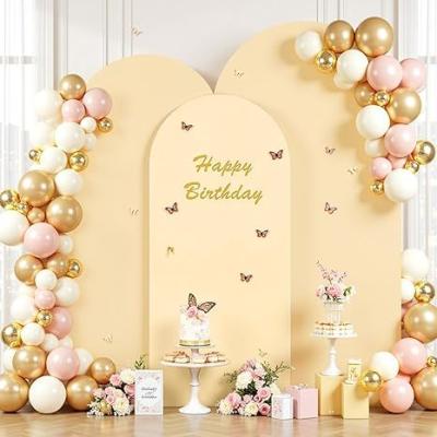 China Champagne Arch Covers 3 Piece,Spandex Arch Backdrop Cover for Wedding、 Baby Shower 、Birthday Party for sale