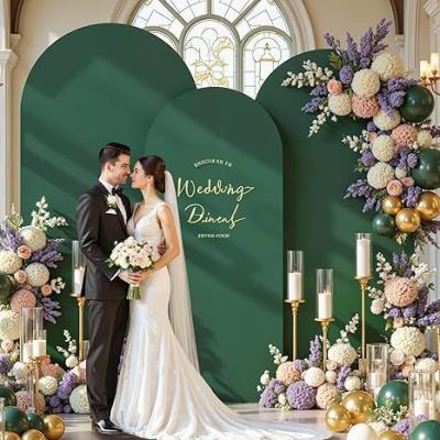 China 3 Piece Hunter Green Arch Covers ,Spandex Arch Backdrop Cover for Wedding、 Baby Shower 、Birthday Party for sale