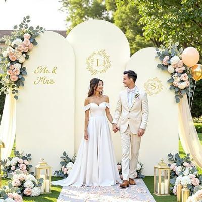 China 3 Piece Ivory Arch Covers ,Spandex Arch Backdrop Cover for Wedding、 Baby Shower 、Birthday Party for sale