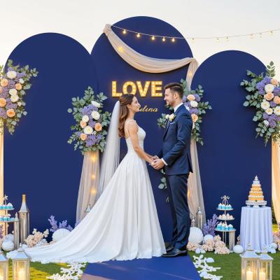 China 3 Piece Navy Blue Arch Covers ,Spandex Arch Backdrop Cover for Wedding、 Baby Shower 、Birthday Party for sale