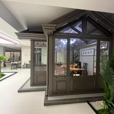 China Manufacturer's Direct Retractable Aluminum Laminated Glass Customizable Windows Doors Modern Design 5+ Year Folding Sunroom for sale