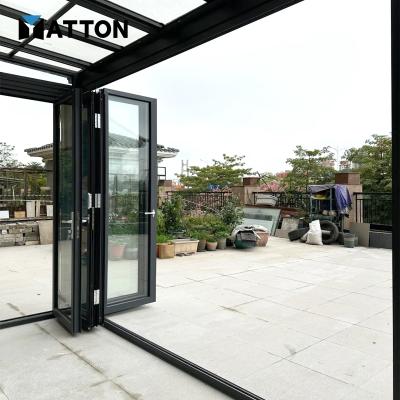 China High Quality  Folding Door Aluminium Window Making Materials Aluminum Alloy Double-layer Insulated Tempered Glass Heavy for sale