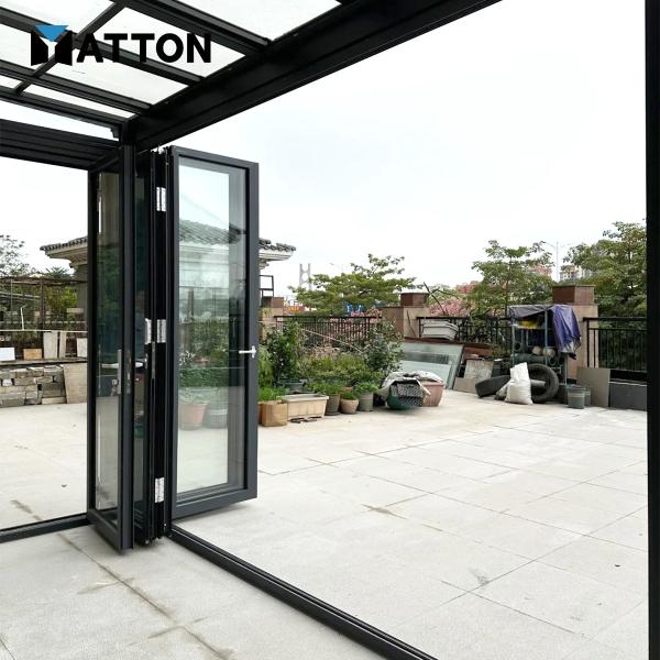 Quality High Quality  Folding Door Aluminium Window Making Materials Aluminum Alloy Double-layer Insulated Tempered Glass Heavy for sale