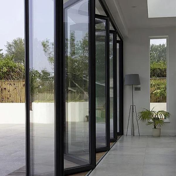 Quality YATTON Modern Aluminum Folding Door with Double-layer Insulated Tempered Glass Windproof 5+ Year Warranty for Indoor Use for sale