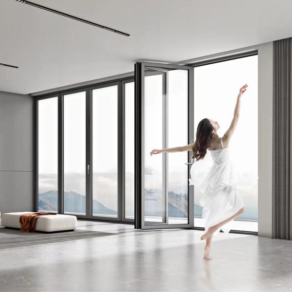 Quality High Quality Folding Door Aluminum Door and Window Material for Villa  Aluminum Alloy Double-layer Insulated Glass Stylish Easy for sale