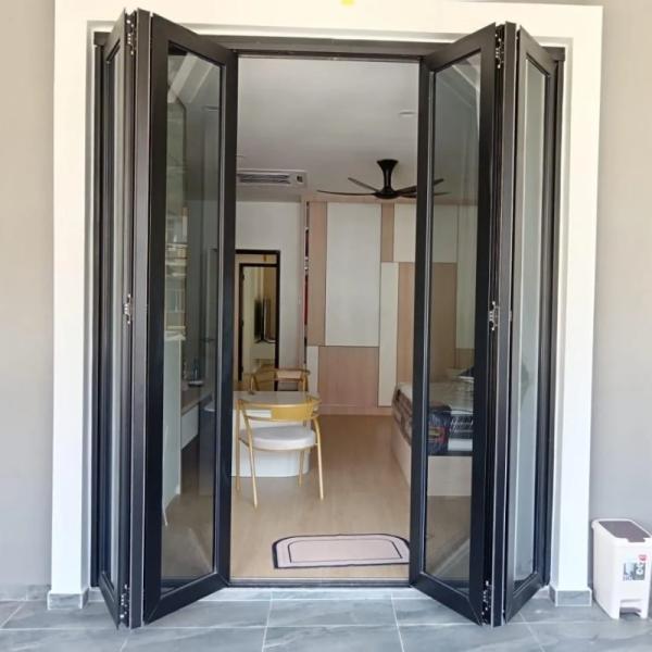 Quality YATTON High-performance Aluminum Folding Door Heavy Sliding Door Double-layer Insulated Tempered Glass 5-Year Warranty for Villa for sale