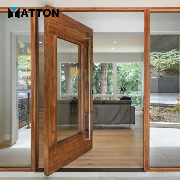 Quality Slim Profile Aluminum Pivot Door, Maximizes Natural Light, Modern Style for Villa & High-End Building for sale