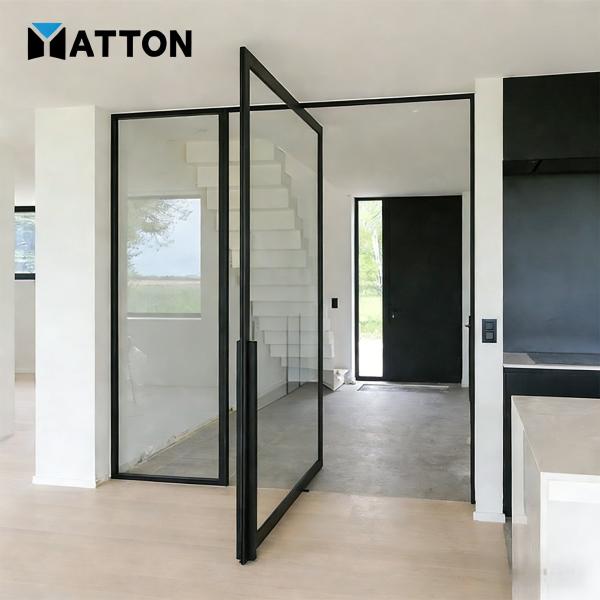 Quality New Style Customized Entrance Pivot Front Entry Aluminum Pivot Door Luxury Villa Modern Glass Door for Houses for sale