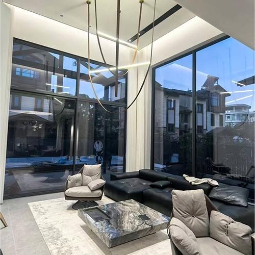 Quality Wholesale Modern Interior Kitchen Bathroom Bedroom Thermal Insulation Aluminum Heavy Sliding Door Double Layered Tempered Glass for sale