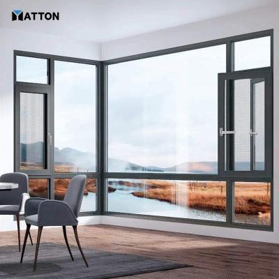 China High Efficiency Windproof Aluminum Alloy Windows Wholesale Aluminum Casement Windows for Bathroom Aluminium Material for windows for sale