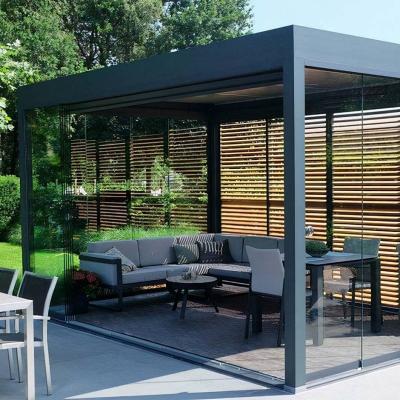 China Aluminum Patio Electric Adjustable Pergola with Adjustable Hardtop Sun Shade Waterproof & Eco-Friendly Pavilion for Garden for sale