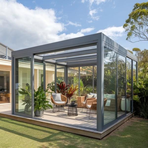 Quality Modern Aluminum Glass Conservatory Sunroom-Eco-Friendly Easy Installation Anti-Corrosion for Villa Park Farmhouse Outdoor Use for sale