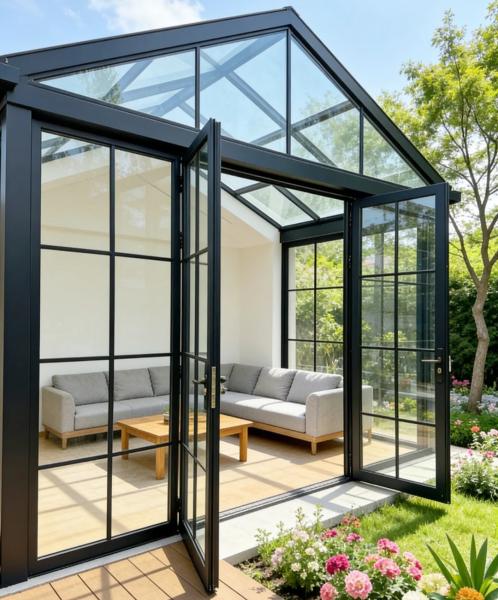 Quality High Quality New Outdoor Room Sunrooms Garden House Greenhouse Aluminum Glass Conservatory House for sale