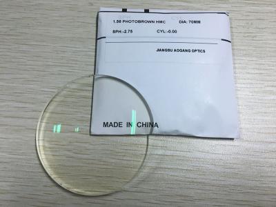中国 灰色/ブラウンの転移の光学レンズ、1.56のARのコーティングの規定のホトクロミズム レンズ 販売のため