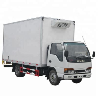 China Cold Price Japan I-SUZU 4X2 98hp Euro4 Refrigerator Box Truck Food Transport Truck 2021 Hot Sale Good < 4L for sale