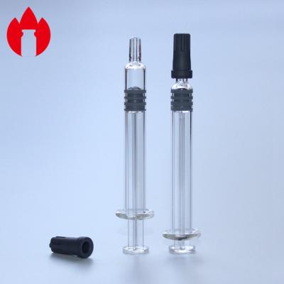 China 1ml Slight Glass Prefilled Syringes Transparent Color For Cosmetics for sale