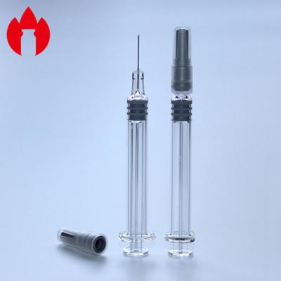 China 1ml Slight Glass Prefilled Syringes Transparent Color For Cosmetics for sale