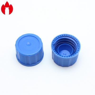 China 18mm PP Material Plastic Screw Caps Blue / Green Color With Inner Plug for sale