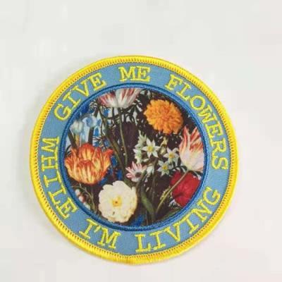 China Douanebloem Logo Sublimation Patch Digital Transfer voor Kleding wordt gedrukt die Te koop