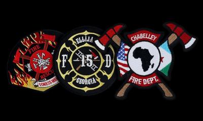 China El cuerpo de bomberos bordó los remiendos Logo Made Iron On Back de encargo en venta
