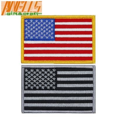 Cina American Flag GREY Embroidered Patch Patriotic Pride USA Grey different American Flag Patch For Jackets Hats Sleeves in vendita