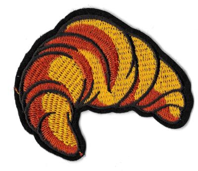 Cina Ferro del croissant di Kawaii sul fondo del tessuto della saia di applique dei distintivi della toppa del ricamo in vendita