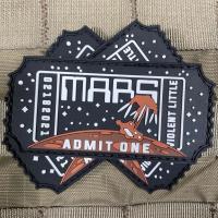 China Custom PVC Patch Mars Admit One 3D Sew On Patch Waterproof Durable for sale