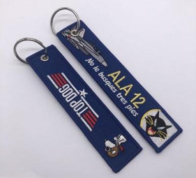 Cina Portachiavi con ricamo personalizzato stampato Rimuovi prima del portachiavi del volo in vendita