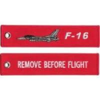 China Custom Remove Before Flight Keychain Durable Embroidered Key Tag 130x30mm for sale